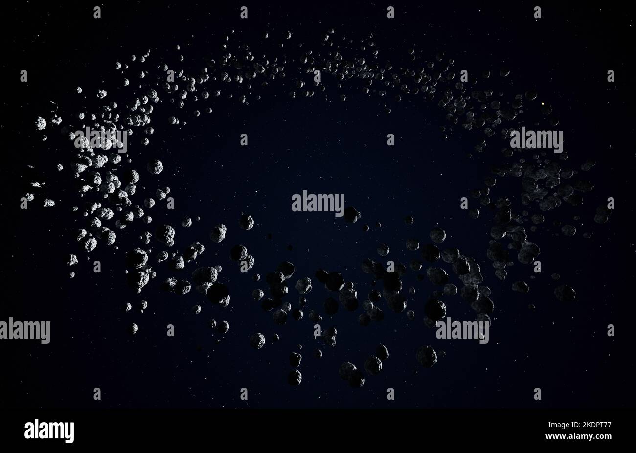 Asteroid field in the outer space. 3D rendering Stock Photo - Alamy