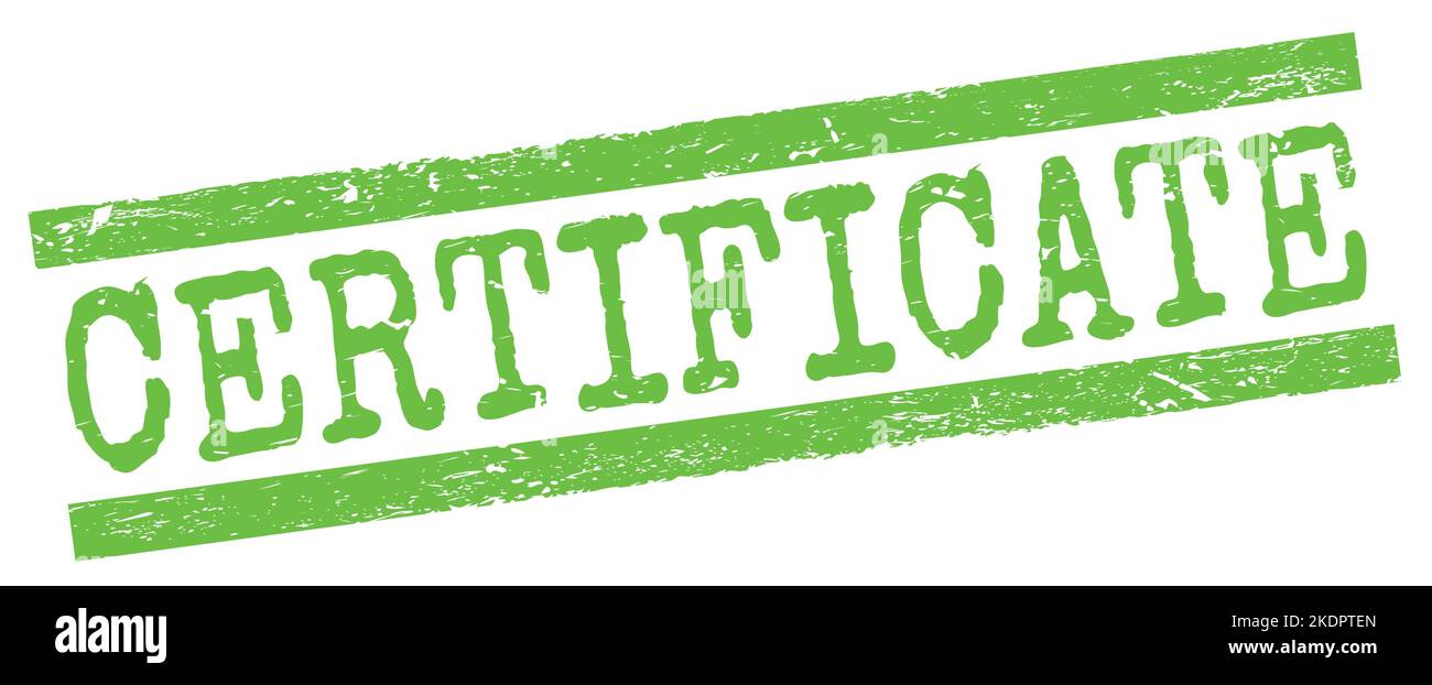 CERTIFICATE text written on green grungy lines stamp sign Stock Photo ...