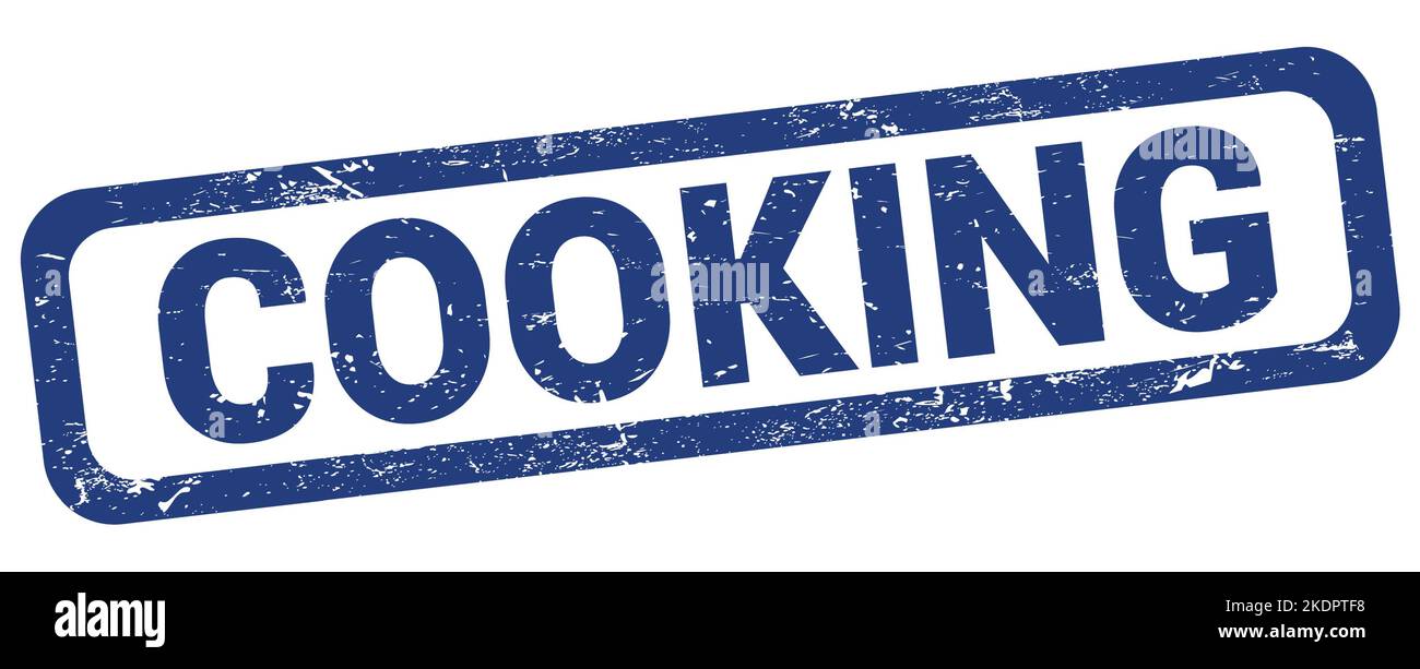 COOKING text written on blue rectangle stamp sign Stock Photo - Alamy