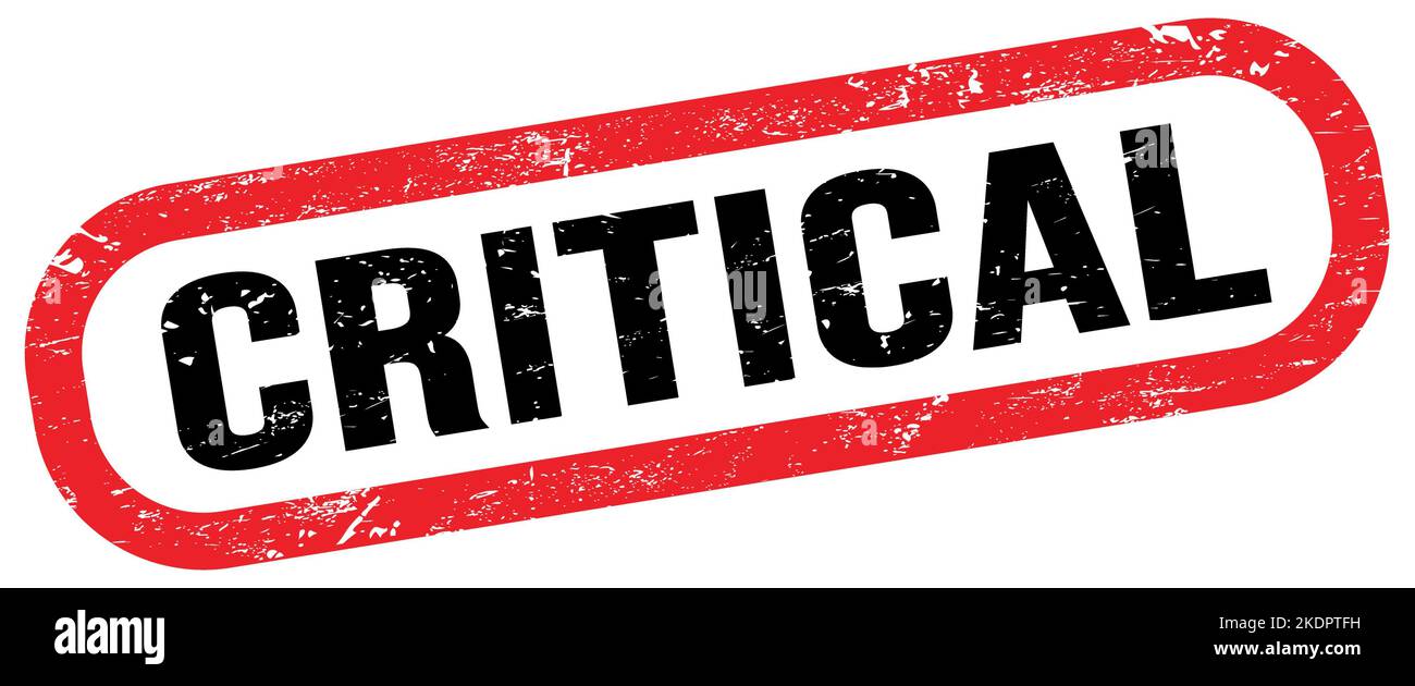 CRITICAL, text on red-black rectangle stamp sign Stock Photo - Alamy