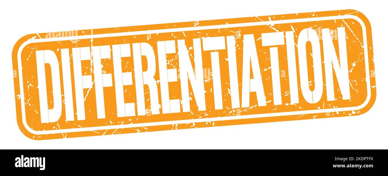 DIFFERENTIATION text written on orange grungy stamp sign Stock Photo ...