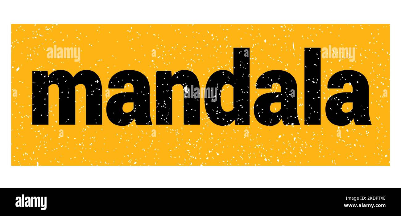 mandala text written on yellow-black grungy stamp sign Stock Photo - Alamy