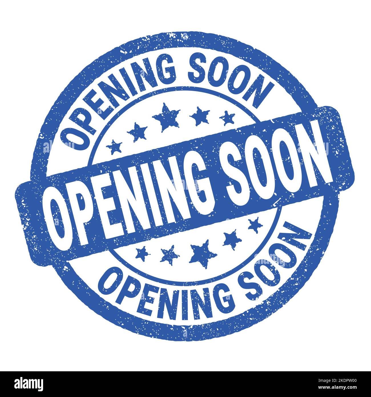 OPENING SOON text written on blue grungy stamp sign Stock Photo - Alamy