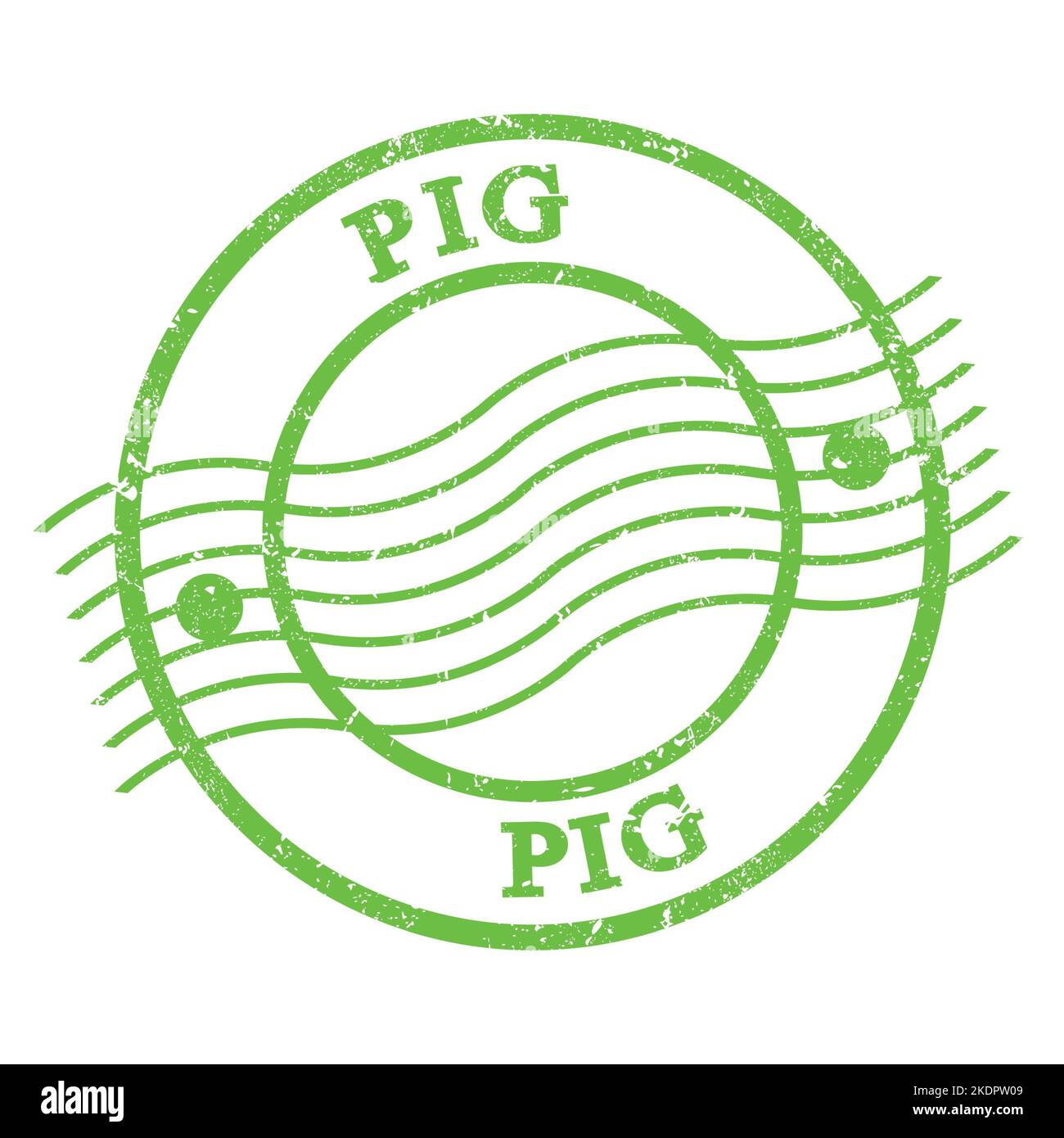PIG, text written on green grungy postal stamp Stock Photo - Alamy