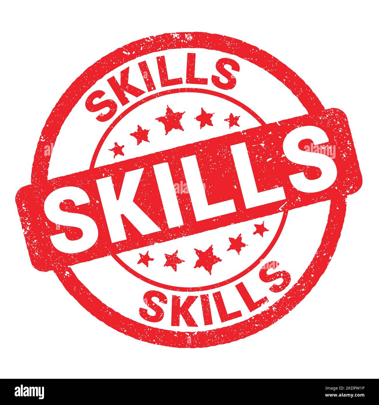 SKILLS text written on red grungy stamp sign Stock Photo - Alamy
