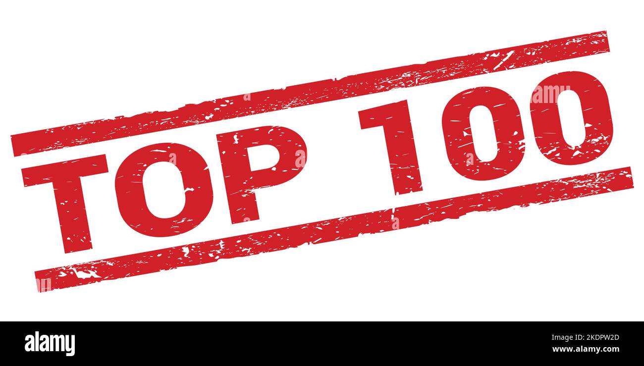TOP 100 text written on red rectangle stamp sign Stock Photo - Alamy