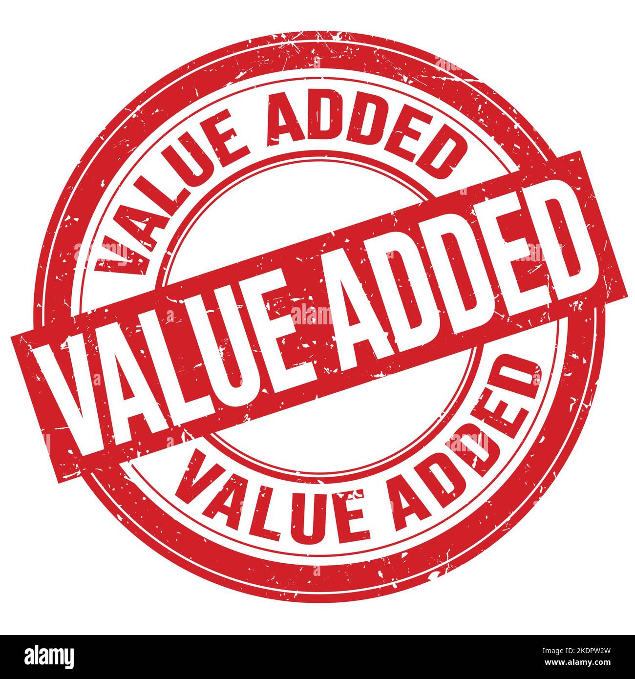 VALUE ADDED text written on red round grungy stamp sign Stock Photo - Alamy