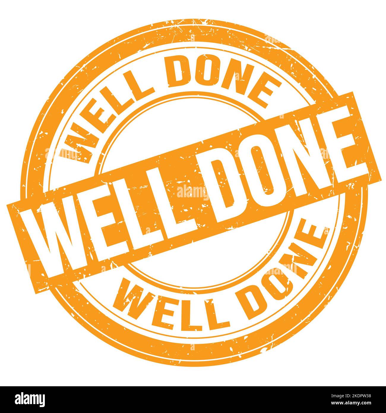 WELL DONE text written on orange round grungy stamp sign Stock Photo ...