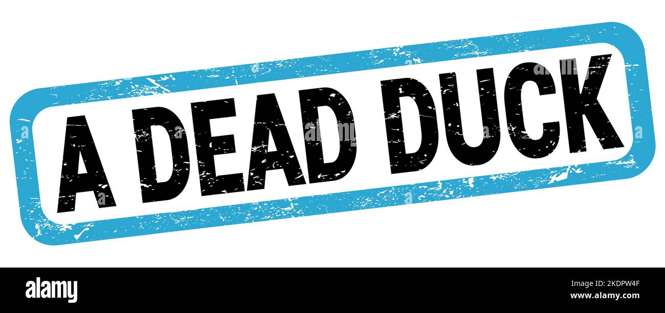 A DEAD DUCK text written on blue-black rectangle stamp sign Stock Photo ...