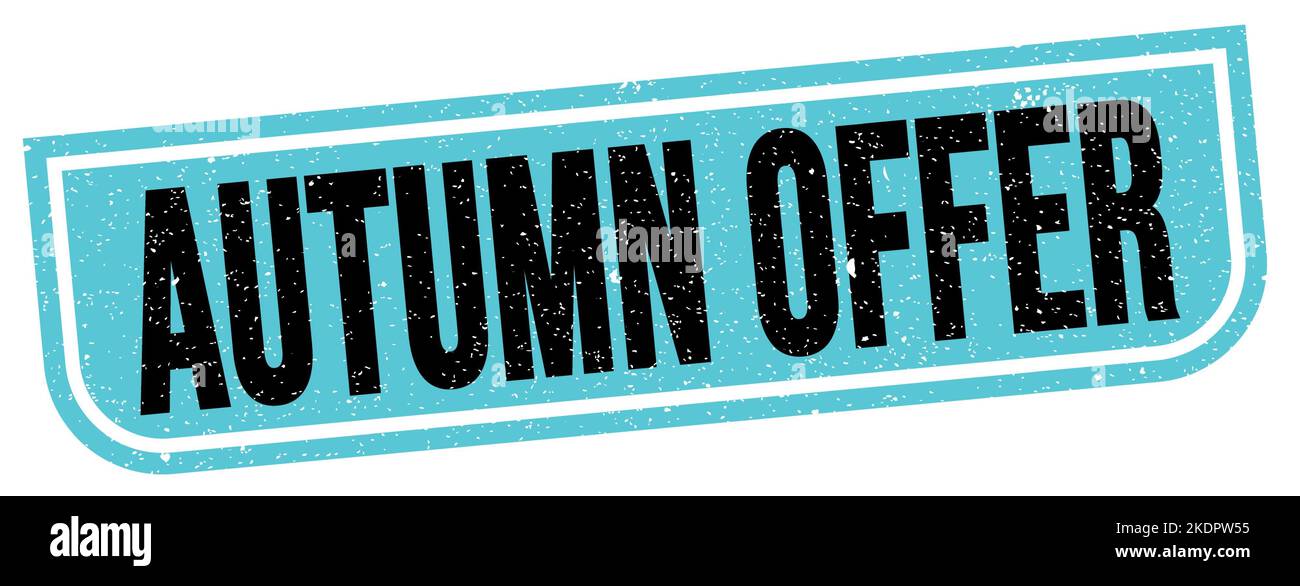AUTUMN OFFER text written on blue-black grungy stamp sign Stock Photo ...