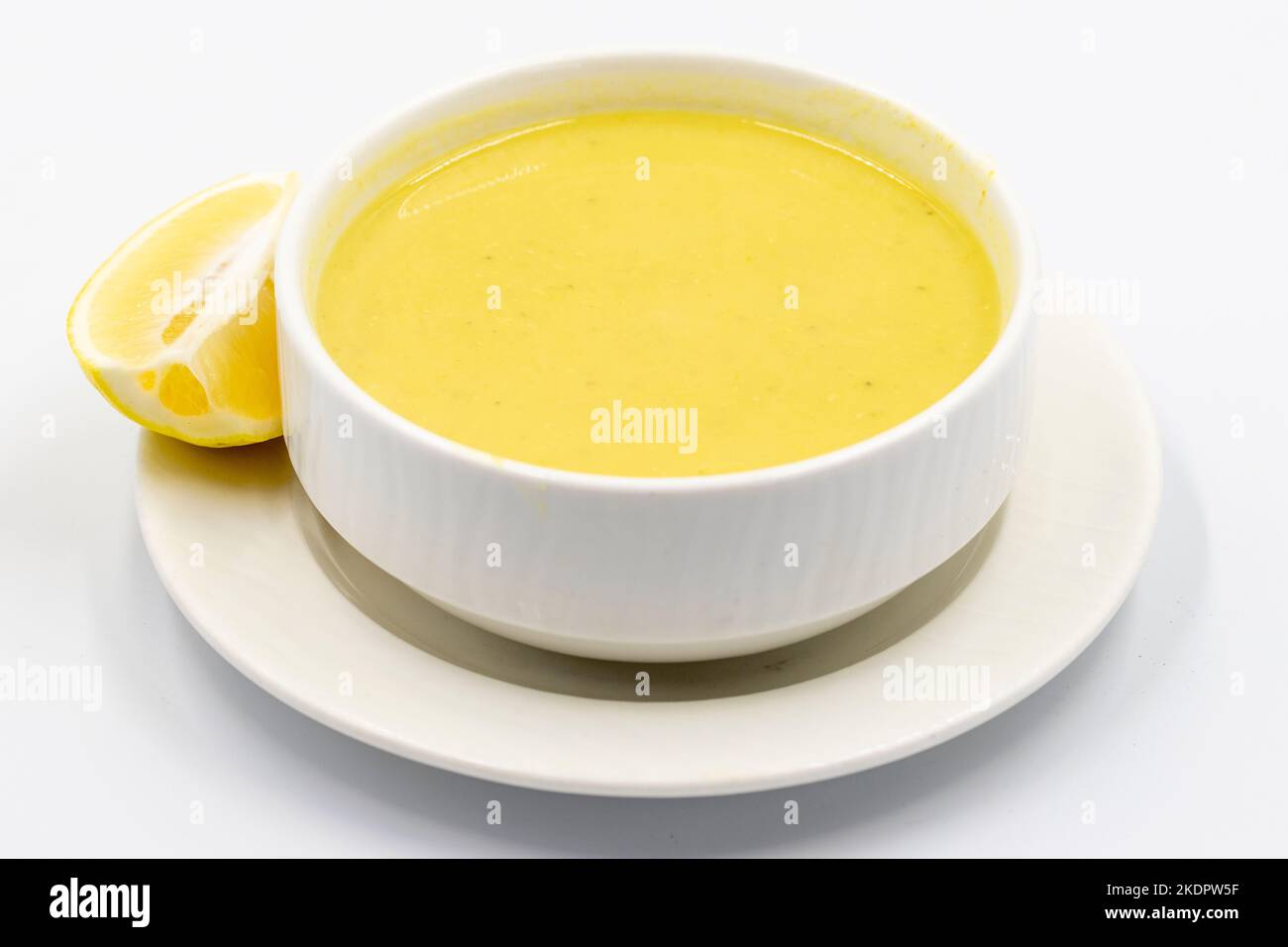 Lentil soup. Strained lentil soup isolated on white background. local ...