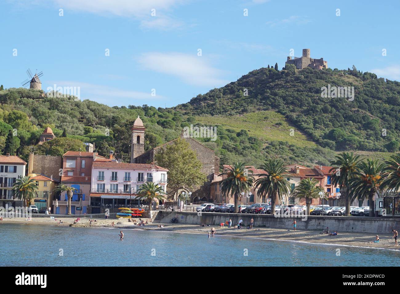 Collioure, France - October 2022; View across bay featuring people in ...