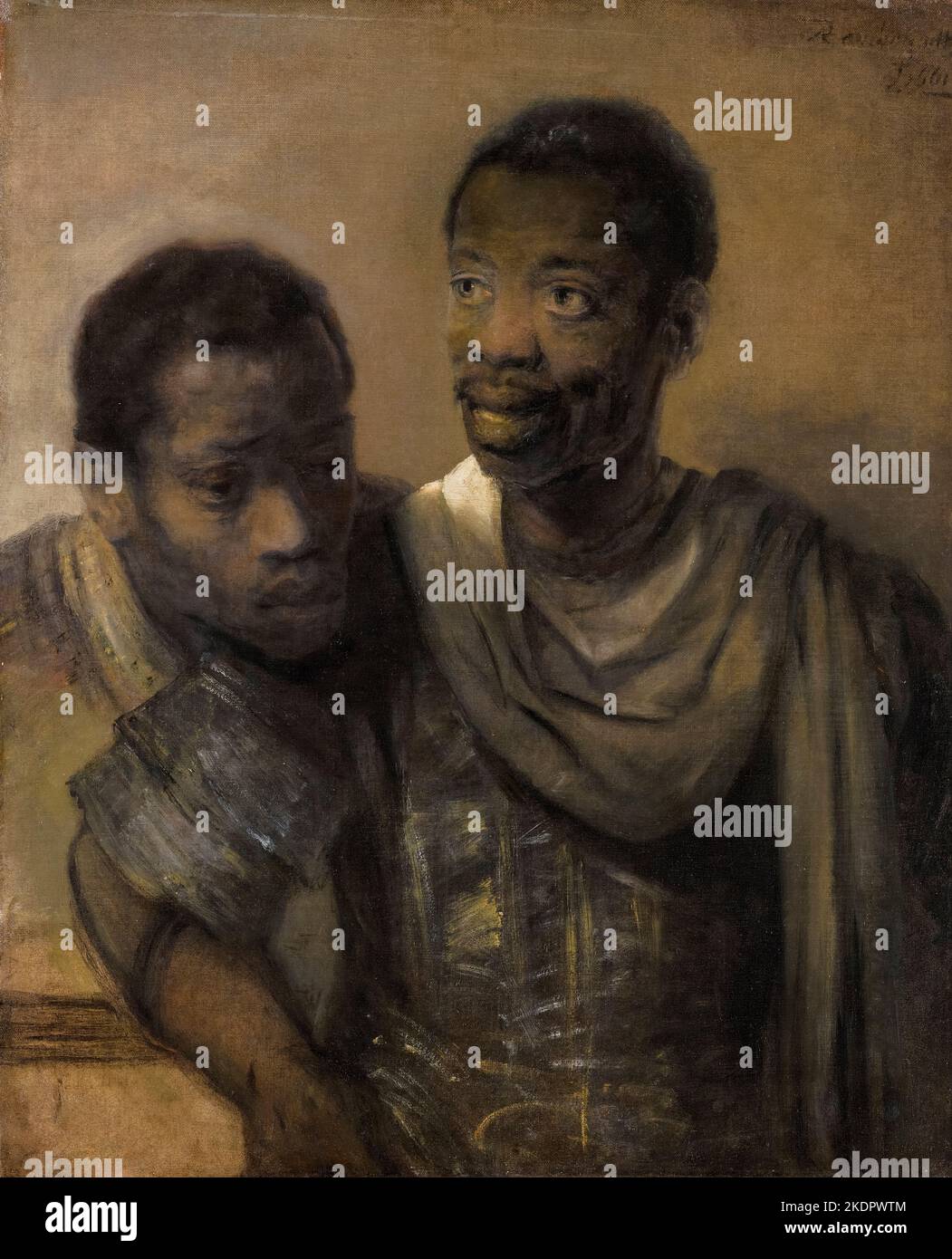 Rembrandt van Rijn, Two Moors, portrait painting in oil on canvas, 1661 ...