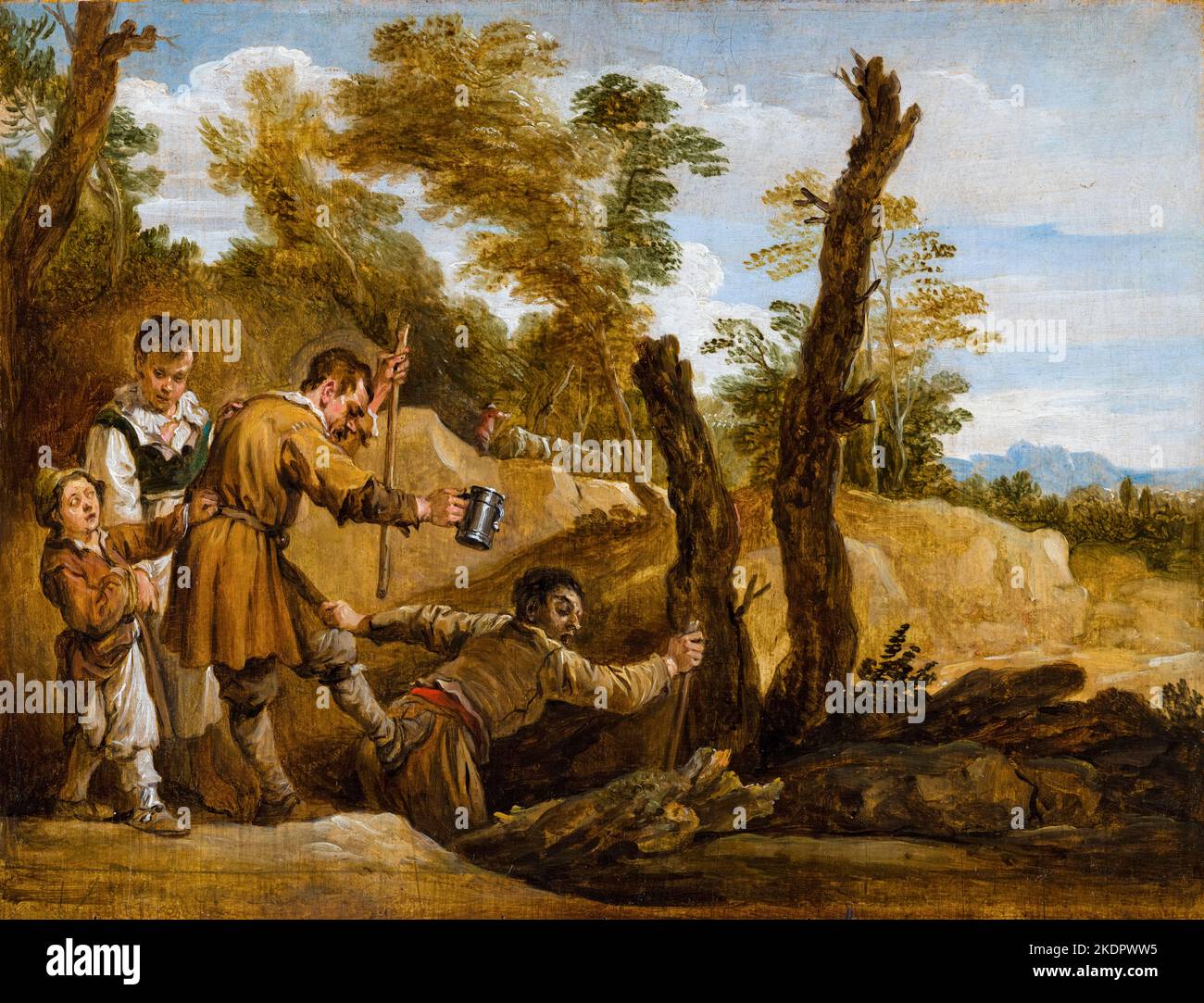 David Teniers the Younger painting, The Blind Leading the Blind, oil on ...