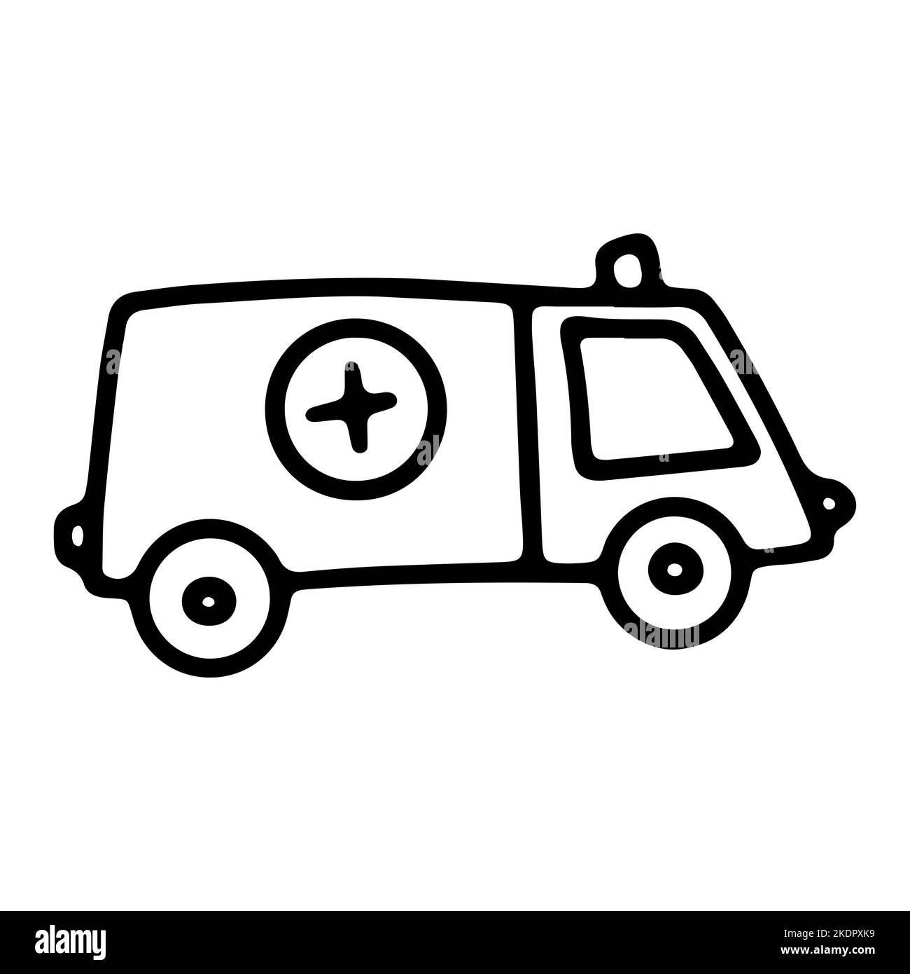 Doodle outline bw car. Sketch scribble style. Hand drawn vector ...