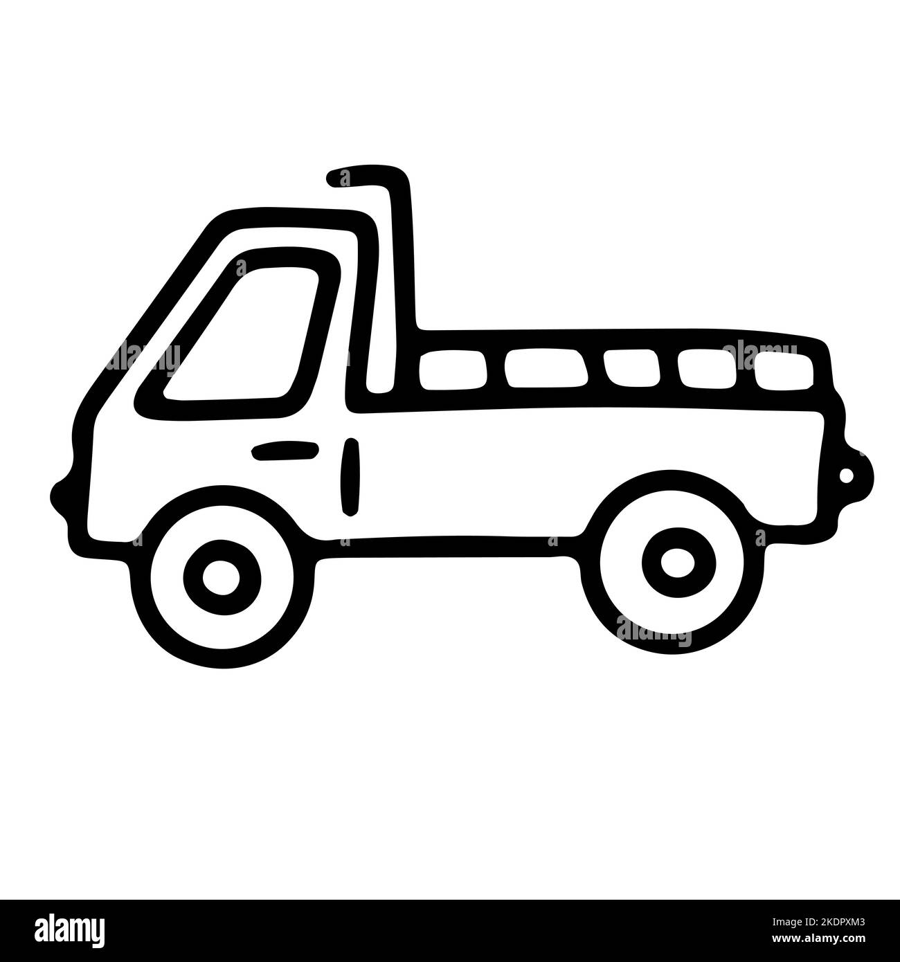 Doodle outline bw car. Sketch scribble style. Hand drawn vector ...