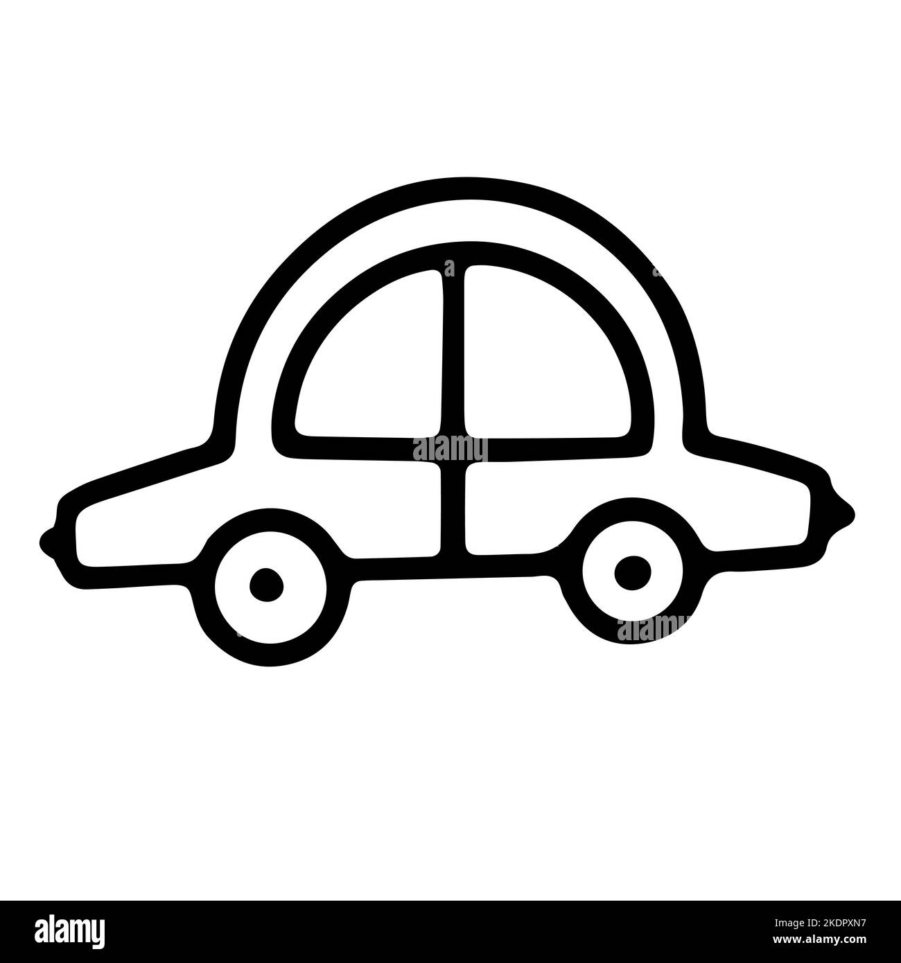 Doodle outline bw car. Sketch scribble style. Hand drawn vector ...