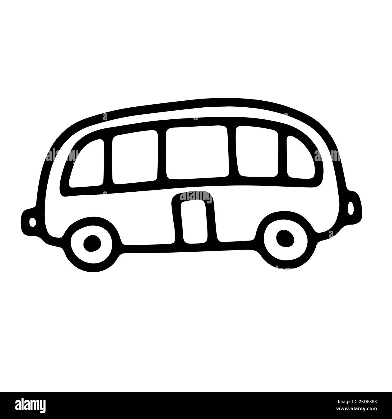 Doodle outline bw car. Sketch scribble style. Hand drawn vector ...