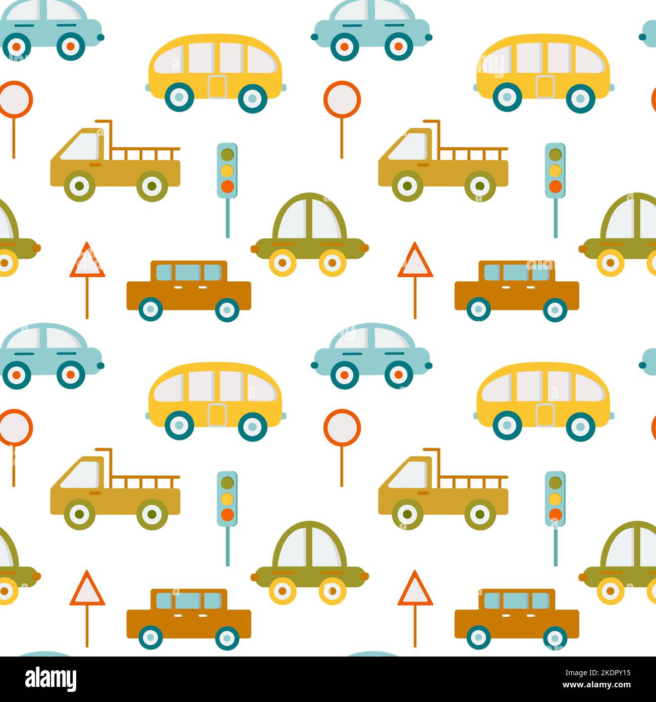 Seamless childish pattern with cars. Texture fabric, wrapping, textile ...