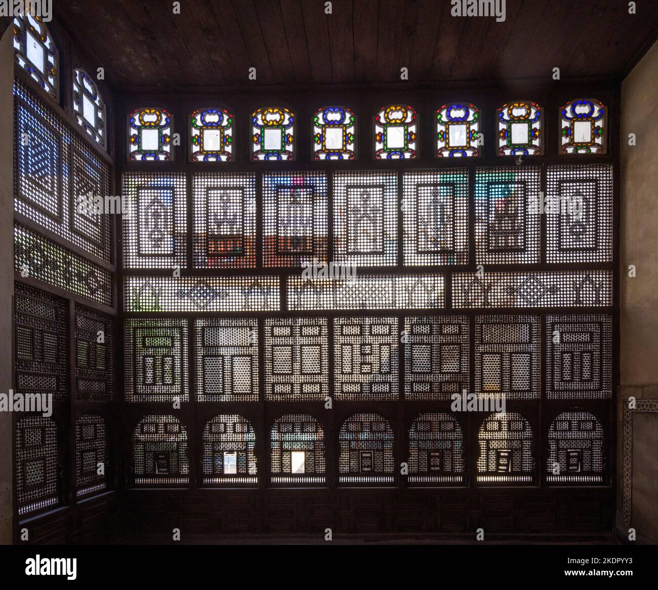 mashrabiyya or screens of turned wood, house of al-Suhaymi, built in ...