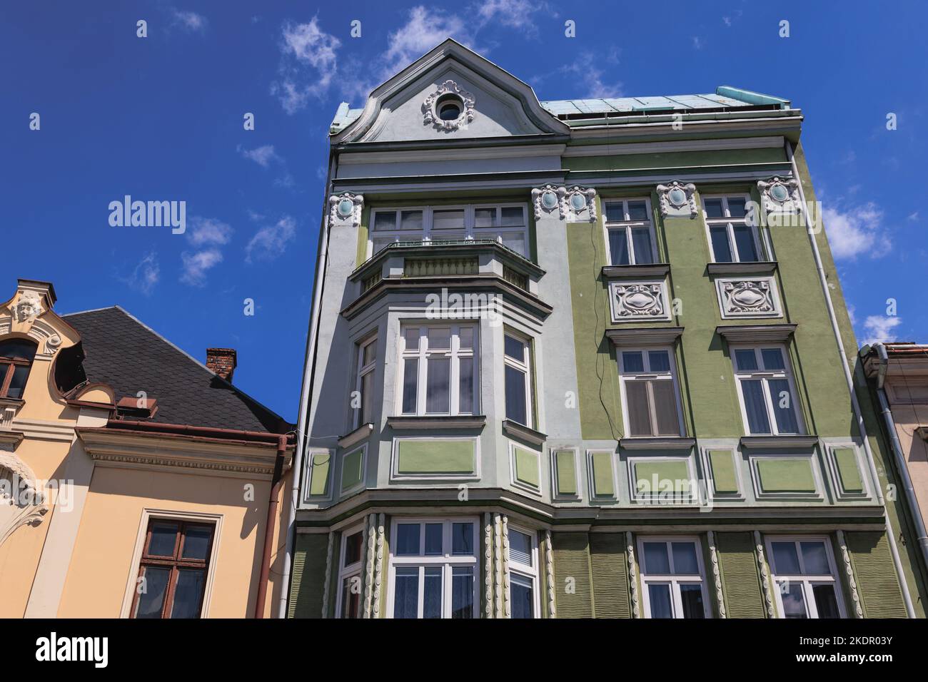 Tenement on Gleboka Street in Old Town of Cieszyn border city in Poland ...