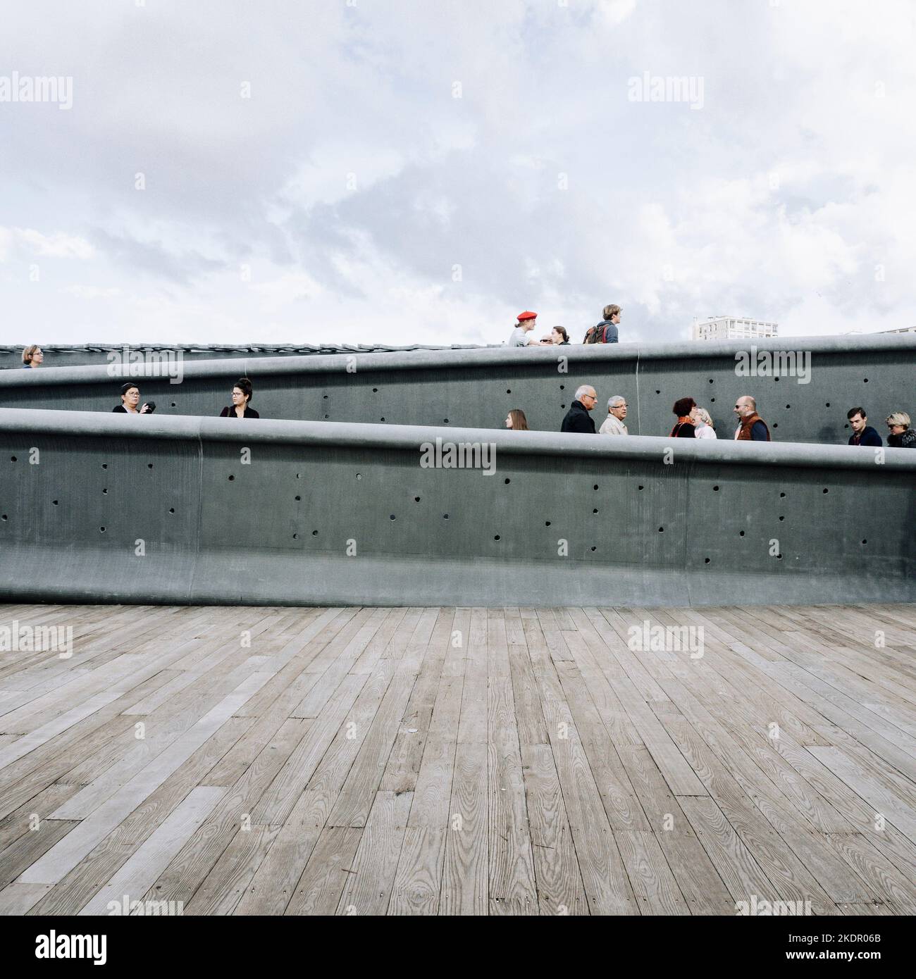 Marseille, France. November 3, 2018. Some tourists visit the MUCEM near ...