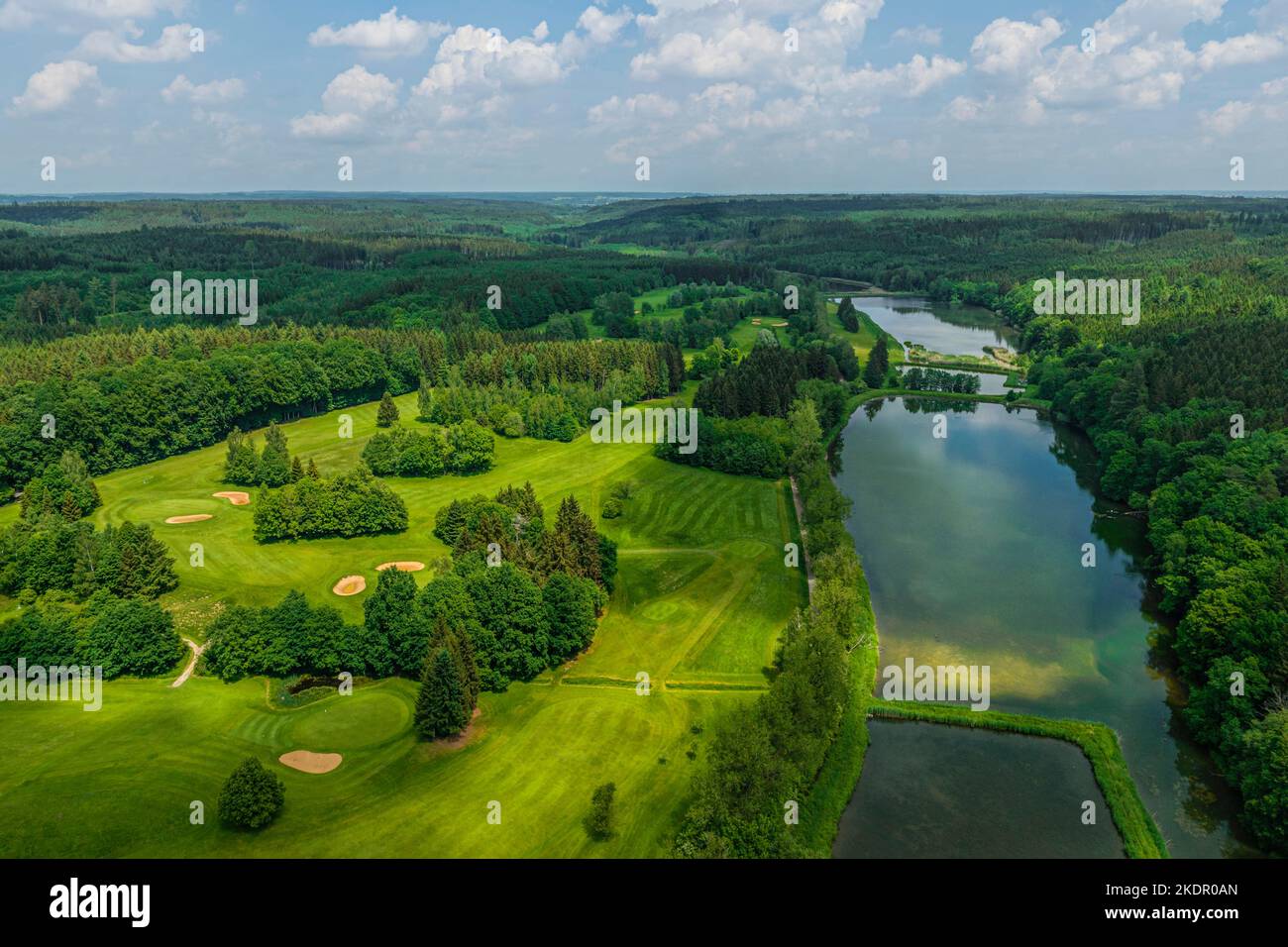 Aerial view to the Western Forests around Burgwalden and his idyllic ...