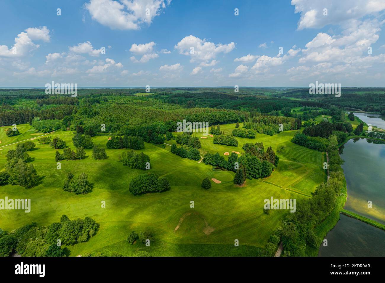 Aerial view to the Western Forests around Burgwalden and his idyllic ...