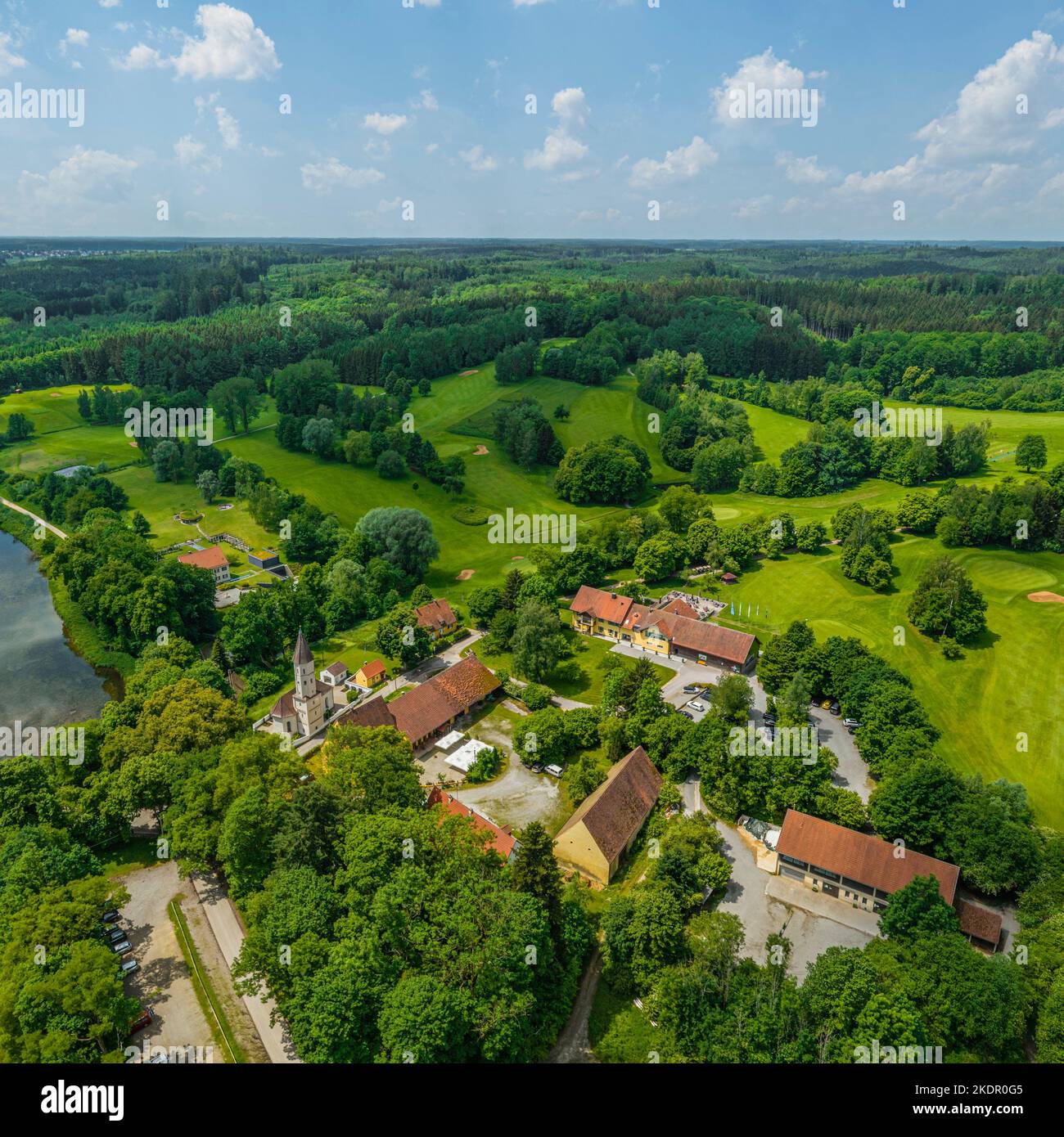 Aerial view to the Western Forests around Burgwalden and his idyllic ...