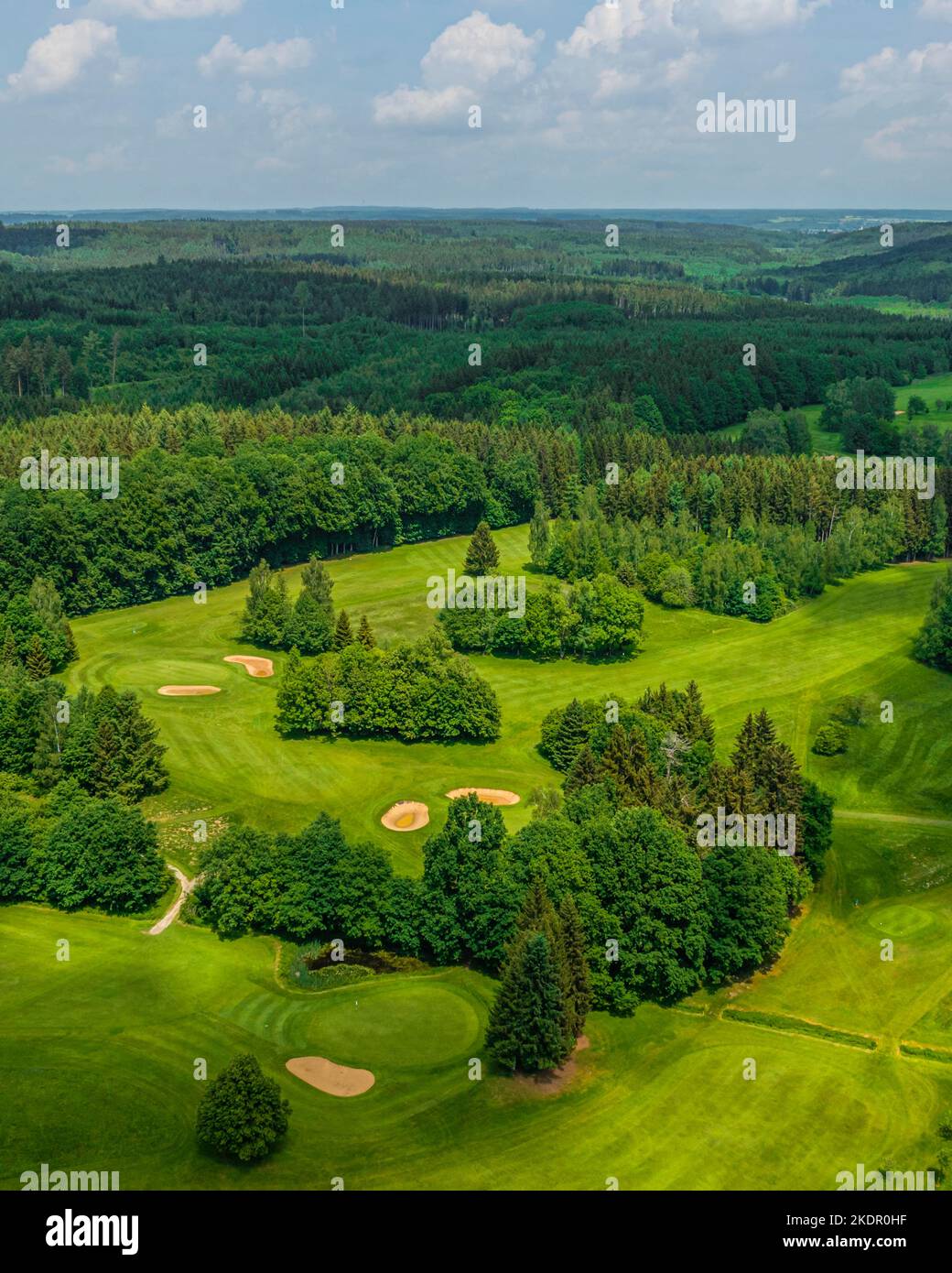 Aerial view to the Western Forests around Burgwalden and his idyllic ...