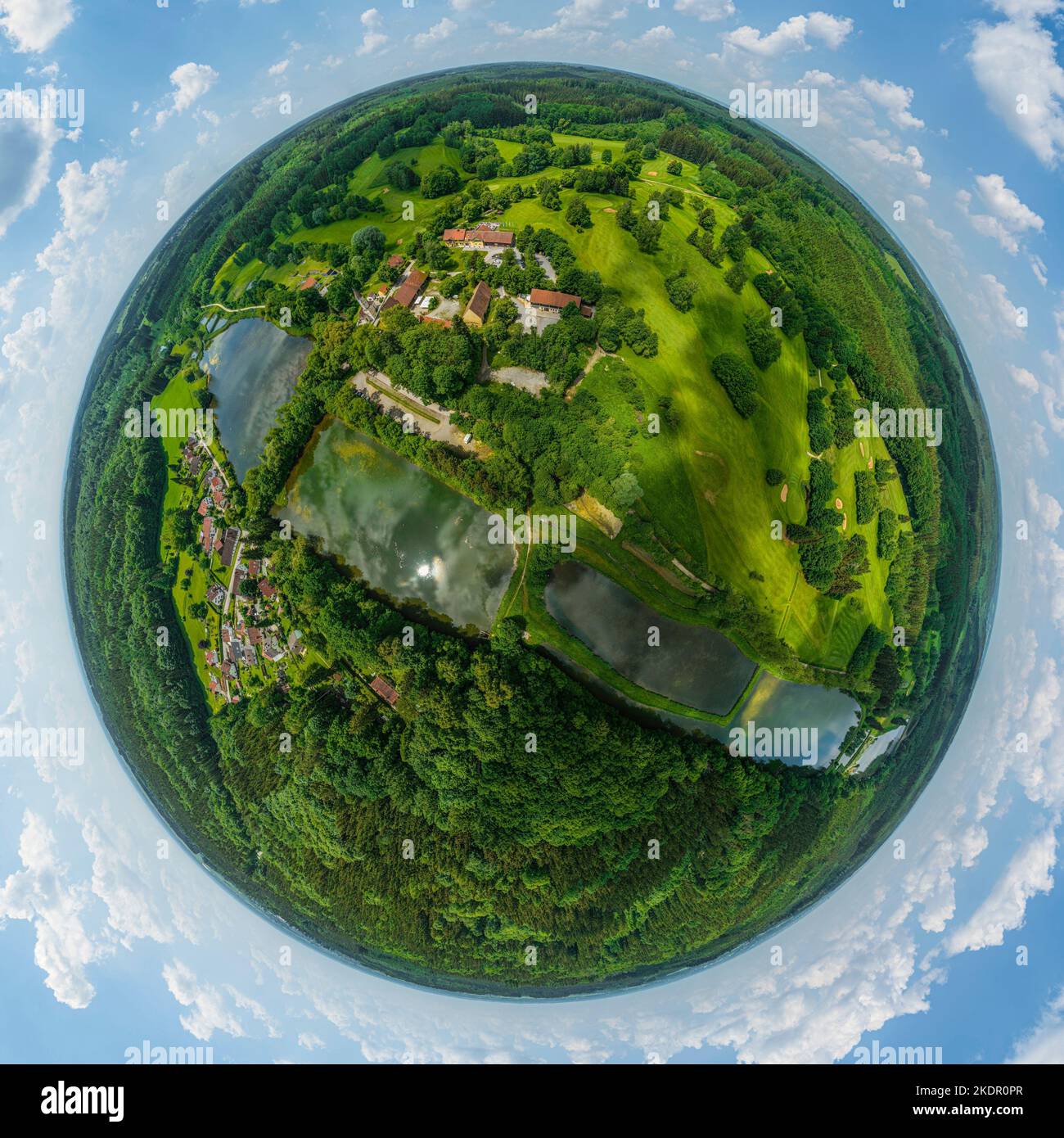 Aerial view to the Western Forests around Burgwalden and his idyllic ...