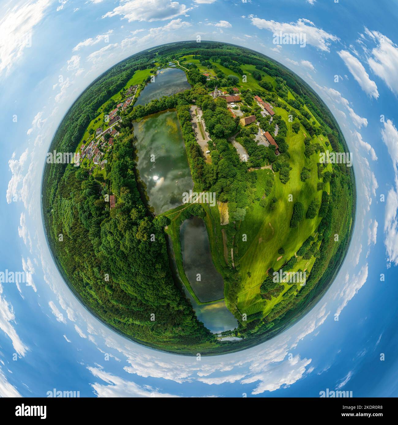 Aerial view to the Western Forests around Burgwalden and his idyllic ...