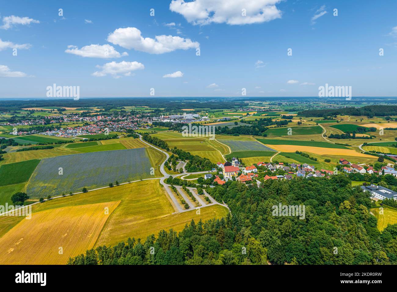 Aerial view to the pilgrimage site of Maria Vesperbild in Swabia Stock ...