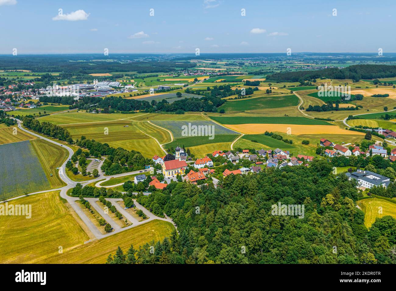 Aerial view to the pilgrimage site of Maria Vesperbild in Swabia Stock ...