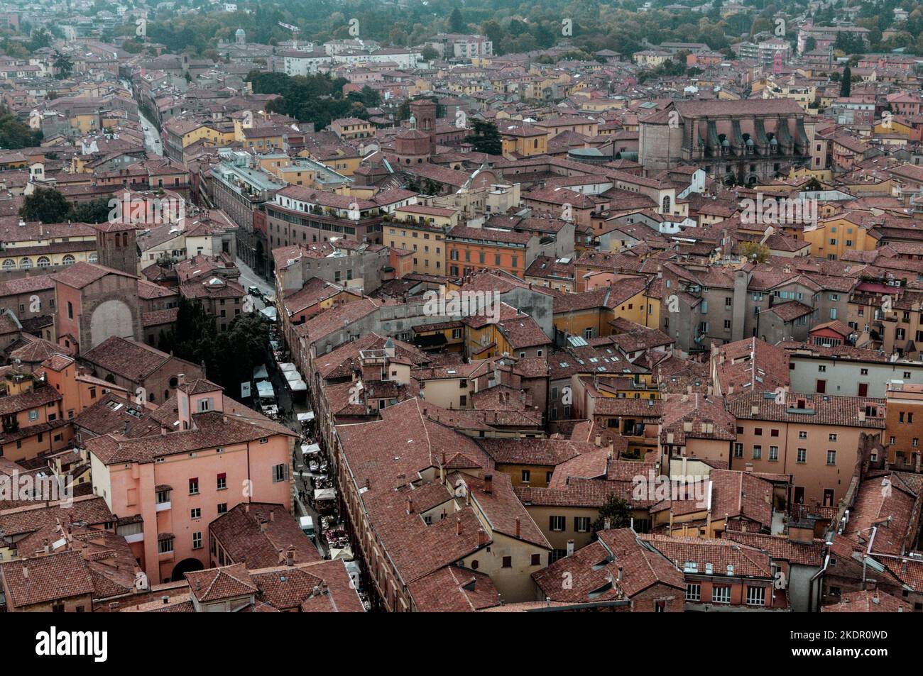 Bologna, Italy. October 13, 2013. The historic center of Bologna seen ...