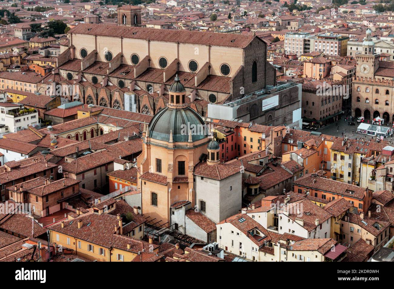 Bologna, Italy. October 13, 2013. The historic center of Bologna seen ...