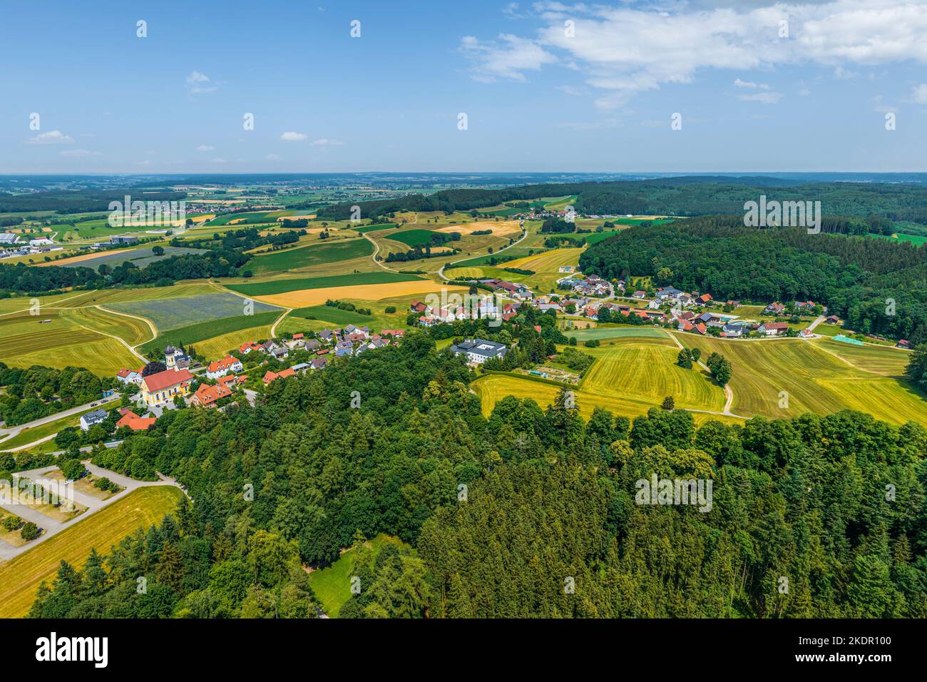 Aerial view to the pilgrimage site of Maria Vesperbild in Swabia Stock ...