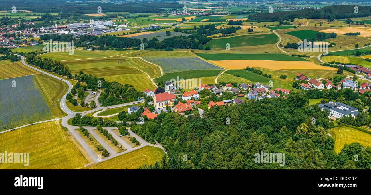 Aerial view to the pilgrimage site of Maria Vesperbild in Swabia Stock ...