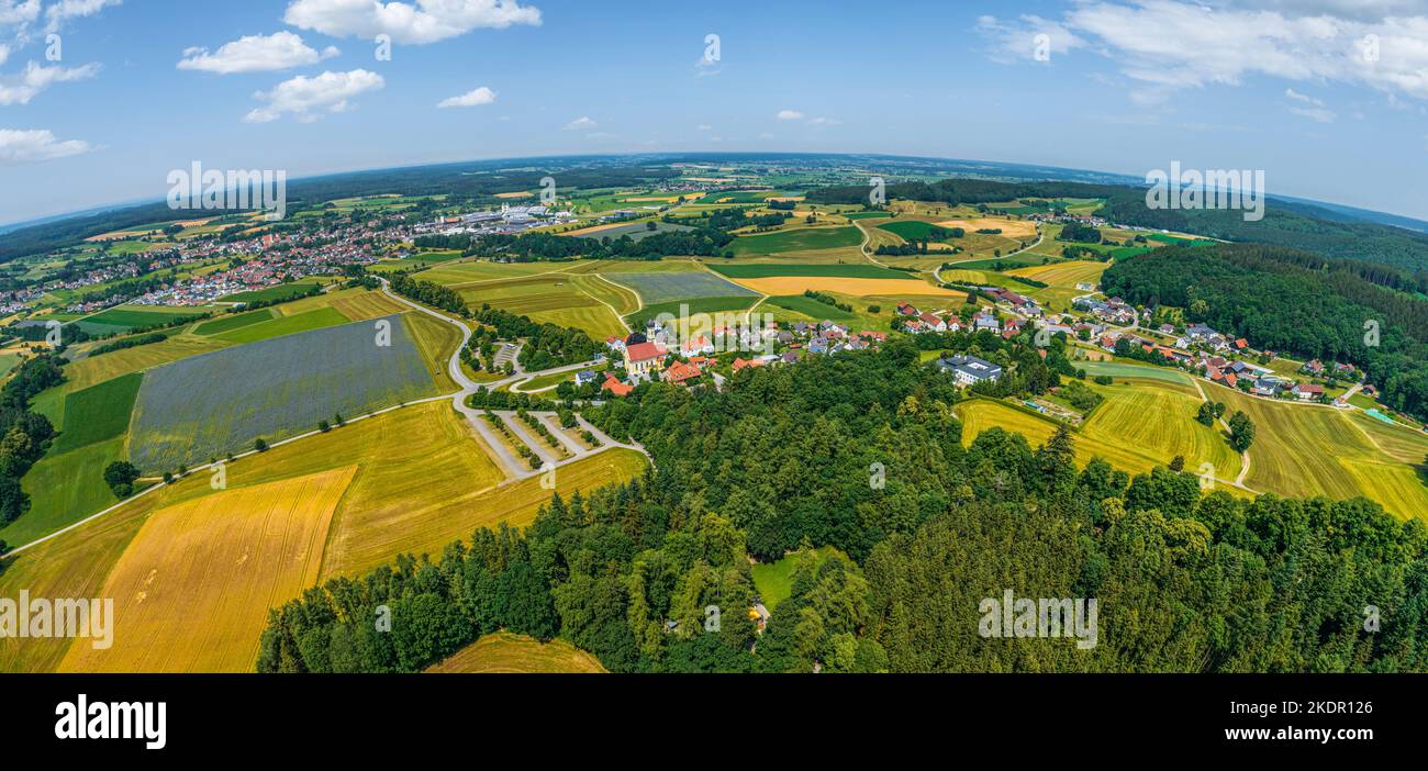 Aerial view to the pilgrimage site of Maria Vesperbild in Swabia Stock ...