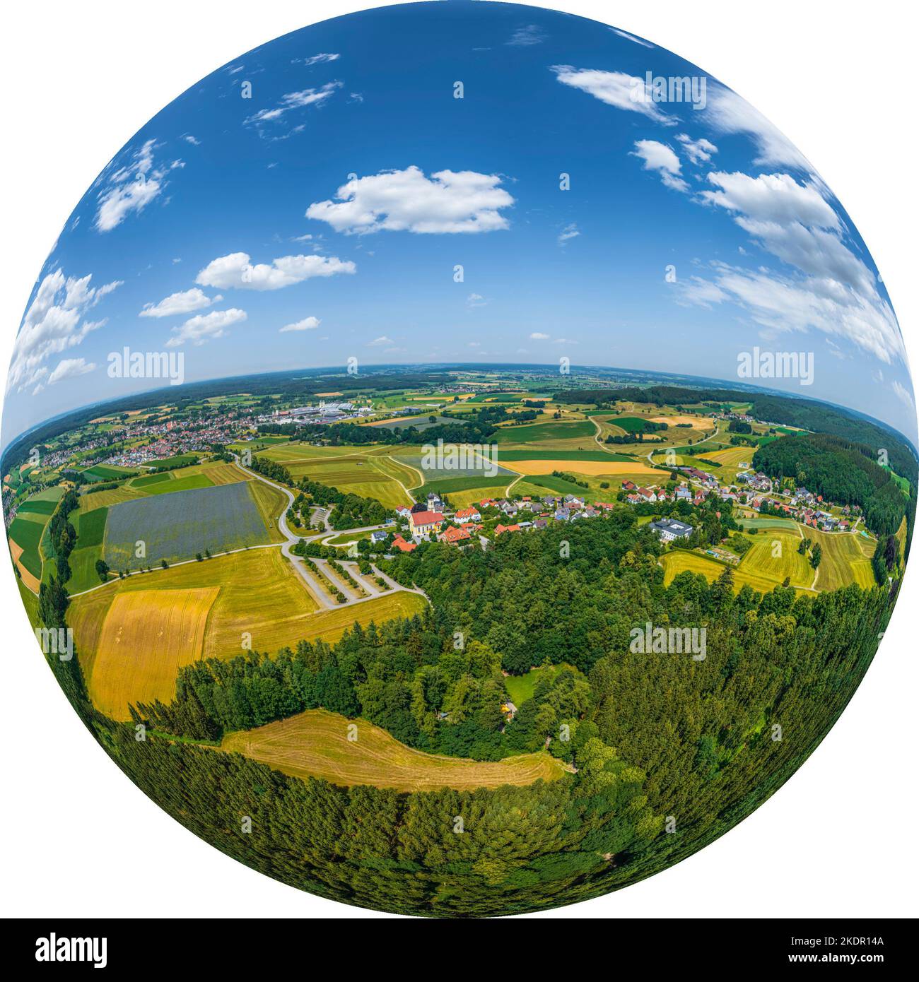 Aerial view to the pilgrimage site of Maria Vesperbild in Swabia Stock ...