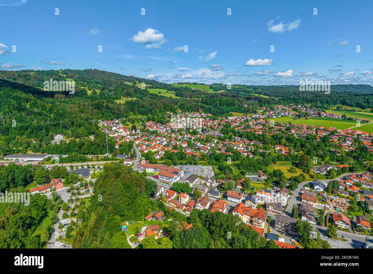 Aerial view to Peissenberg in upper bavarian alpine foreland Stock ...