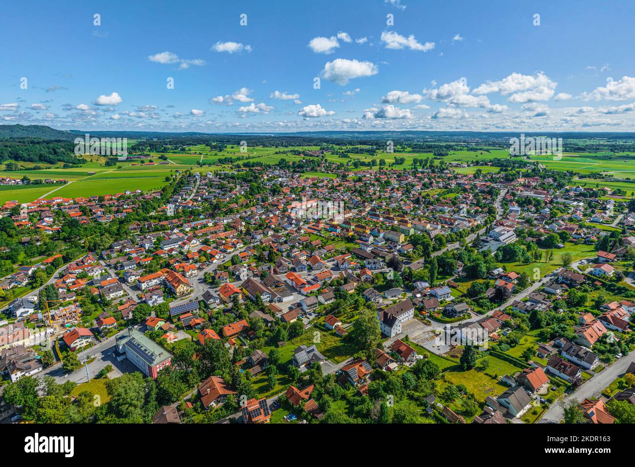 Aerial view to Peissenberg in upper bavarian alpine foreland Stock ...