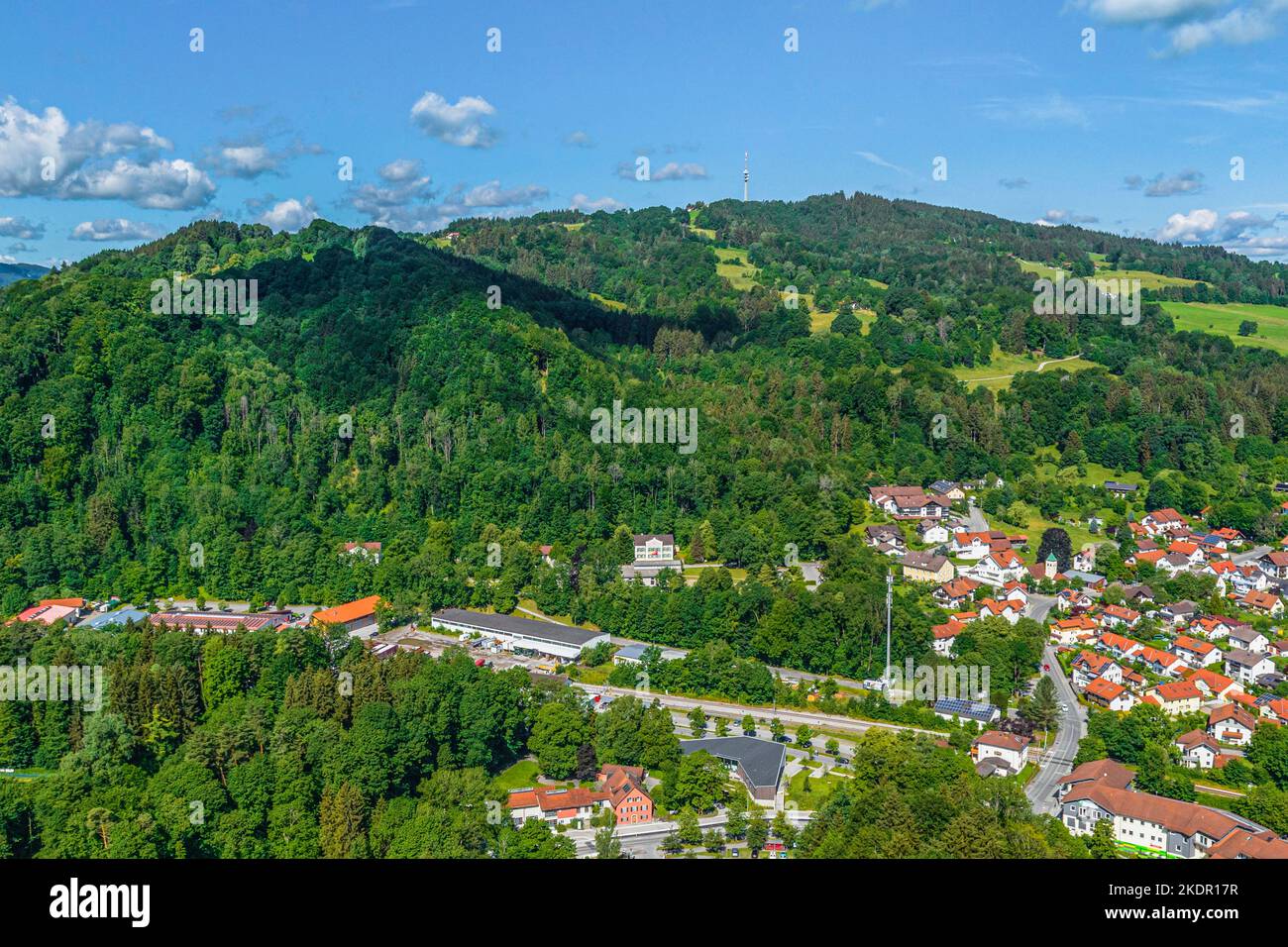 Aerial view to Peissenberg in upper bavarian alpine foreland Stock ...