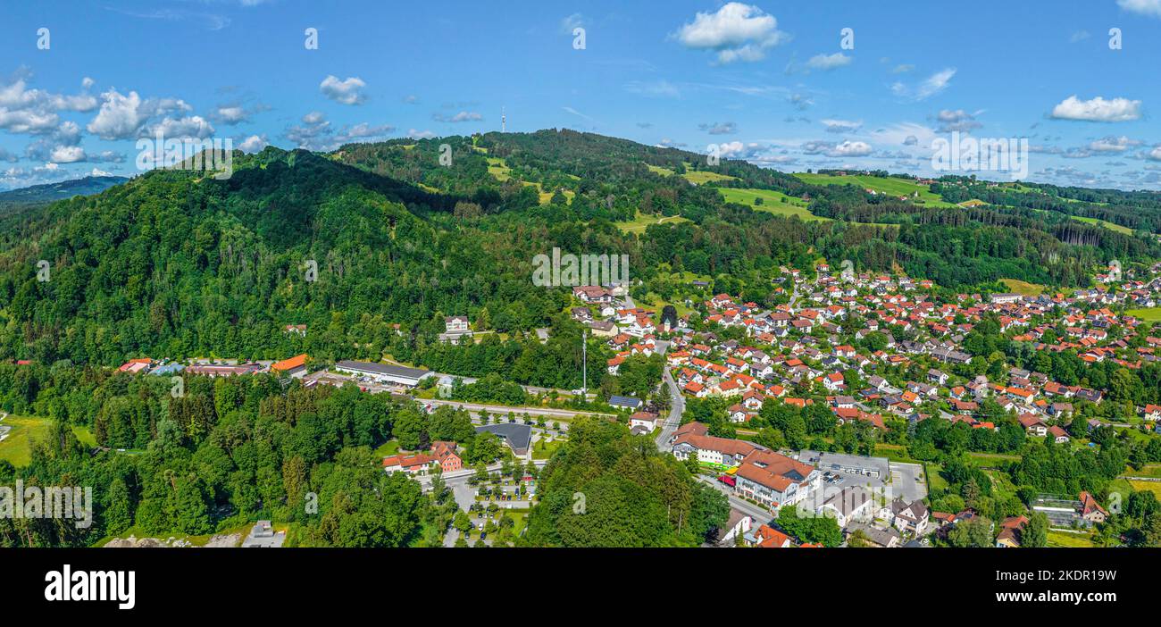 Aerial view to Peissenberg in upper bavarian alpine foreland Stock ...
