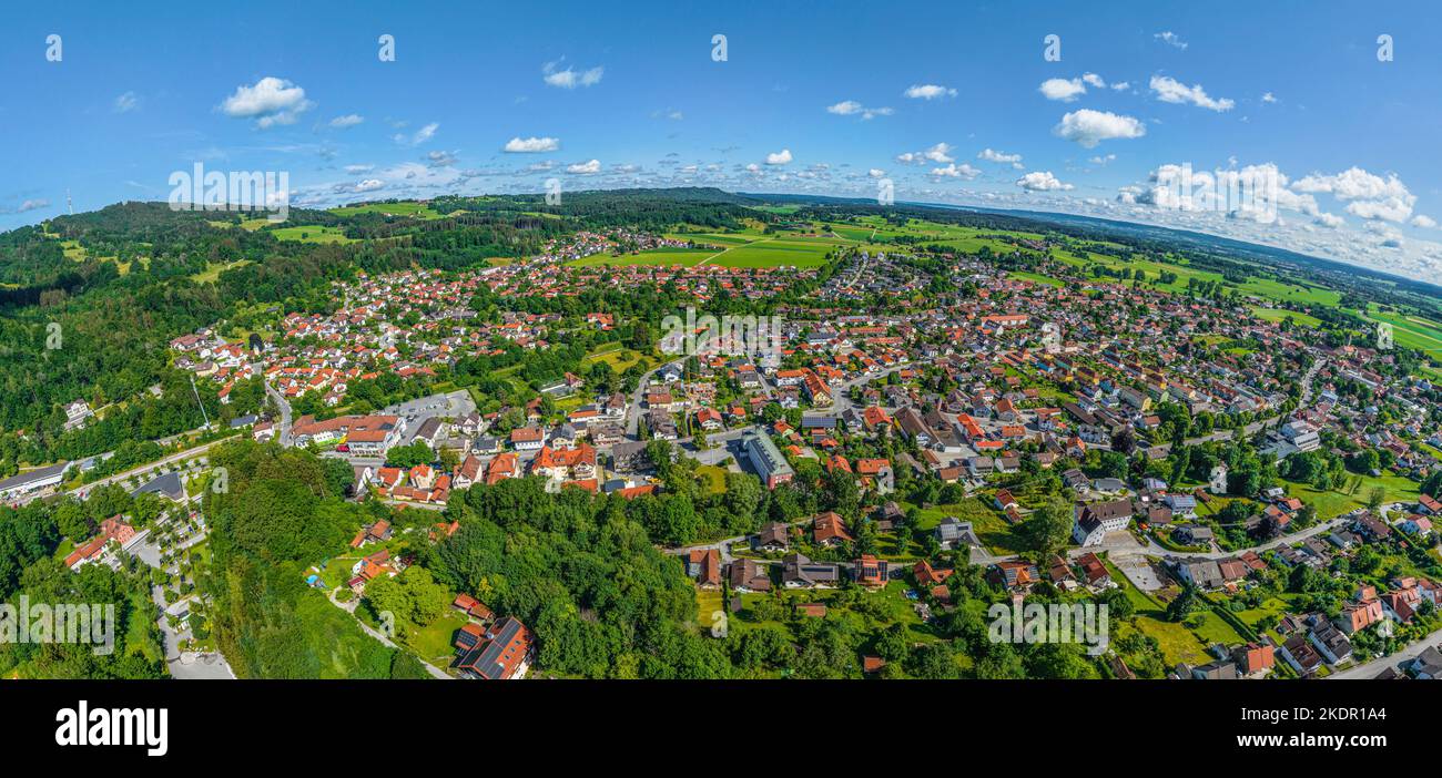 Aerial view to Peissenberg in upper bavarian alpine foreland Stock ...