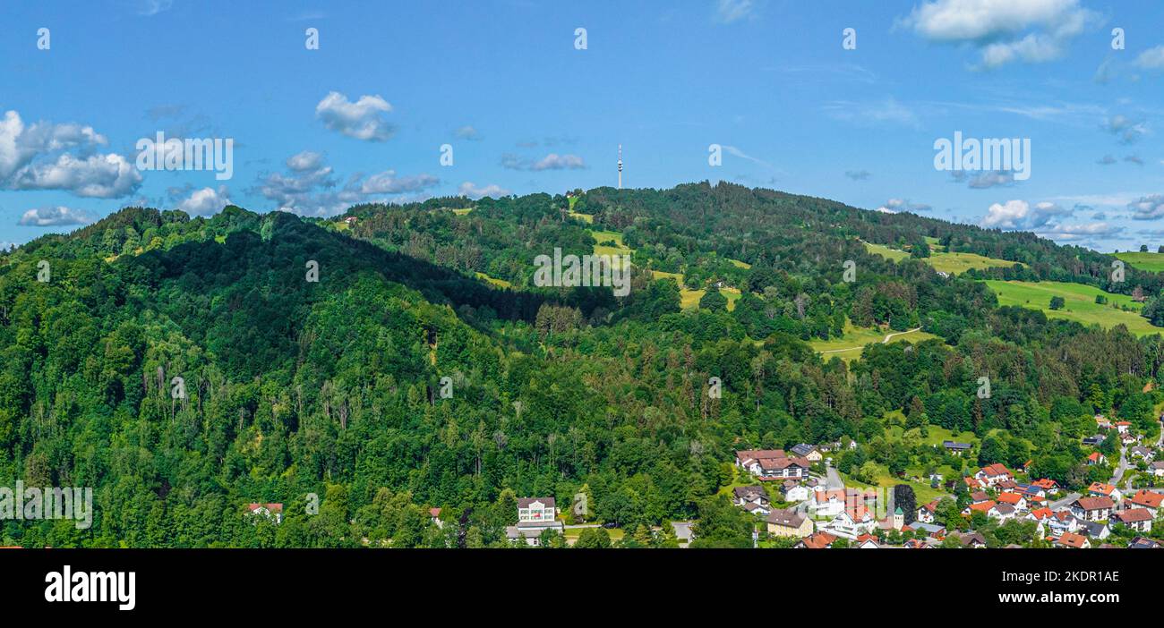 Aerial view to Peissenberg in upper bavarian alpine foreland Stock ...