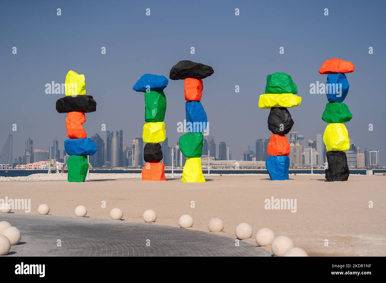 Colorful stack rocks in 974 Park, Qatar Stock Photo - Alamy