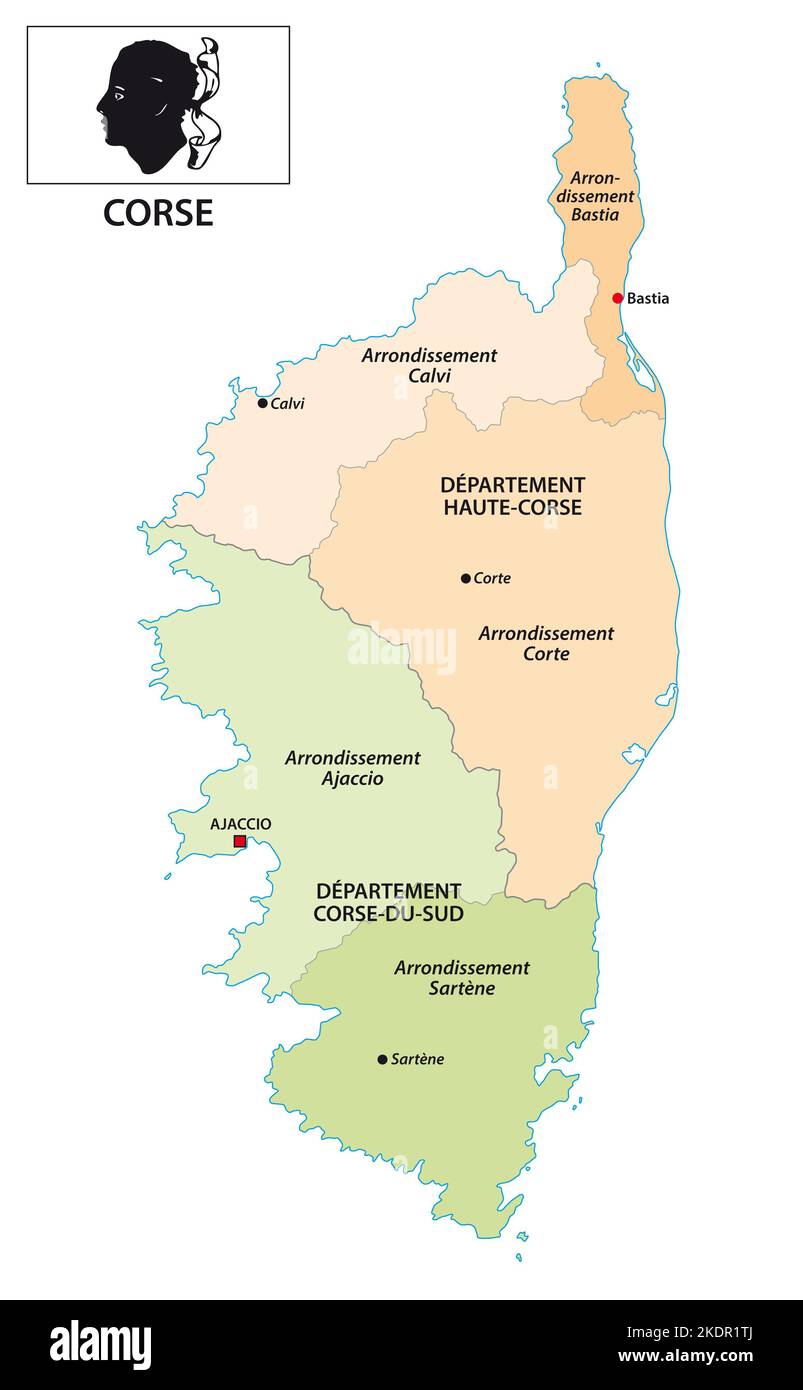 Corsica political map french hi-res stock photography and images - Alamy
