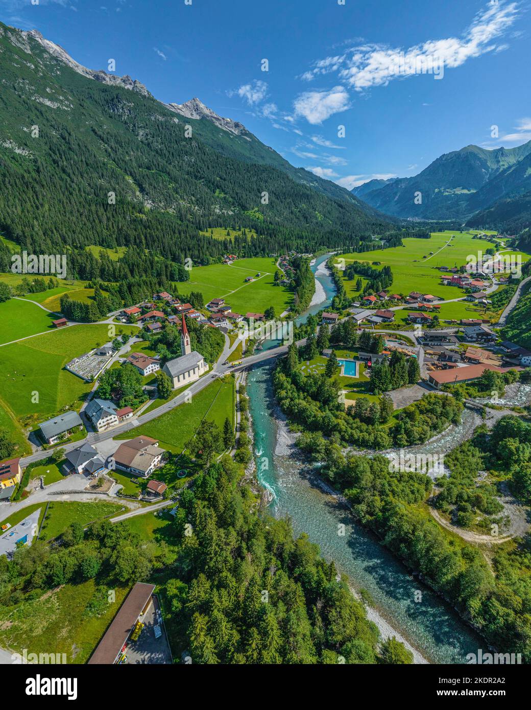 The beautiful situated little village of Häselgehr in the Tyrolean Lech ...