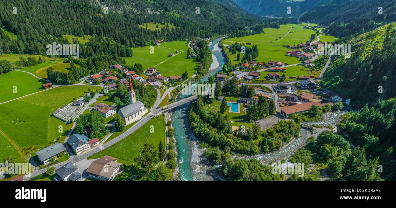 The beautiful situated little village of Häselgehr in the Tyrolean Lech ...